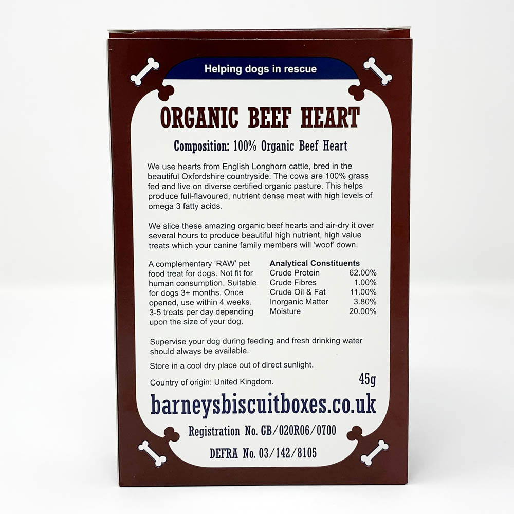 Organic Beef Heart Dog Jerky - barneysbiscuitboxes.co.uk