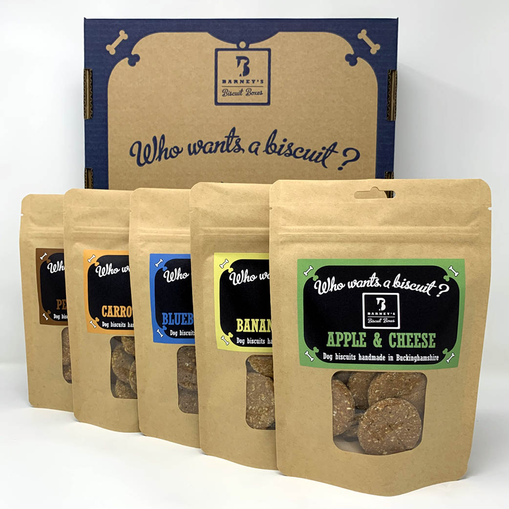 Vegetarian Handmade Dog Biscuits - 5 Pack - barneysbiscuitboxes.co.uk
