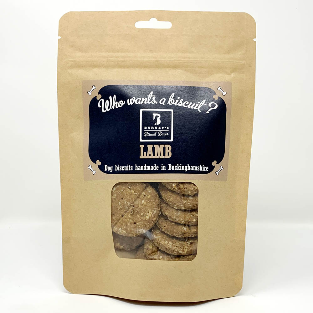 Artisan Lamb Dog treat Biscuits - barneysbiscuitboxes.co.uk